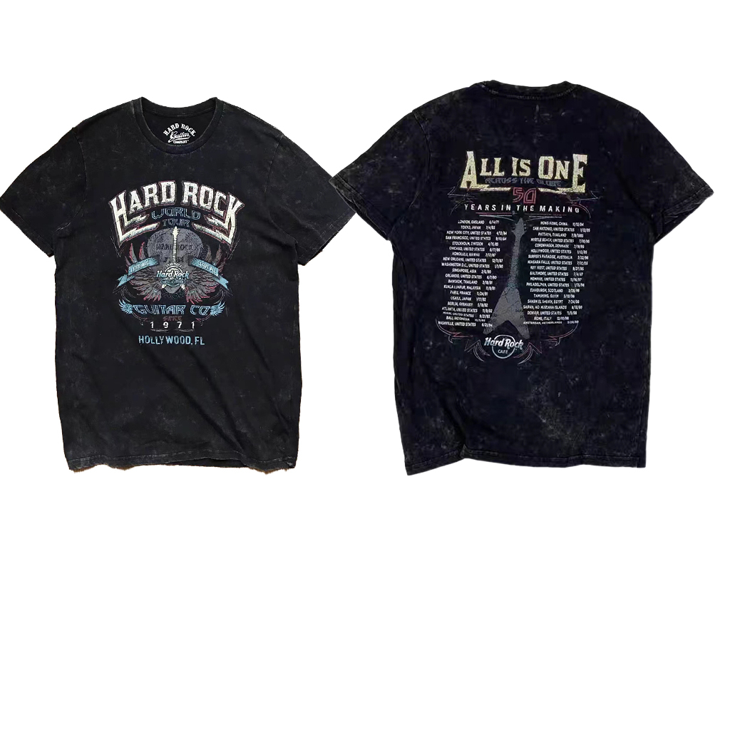 Baju hard rock Fashion Short Sleeve Printed Cotton T-shirt | Shopee ...