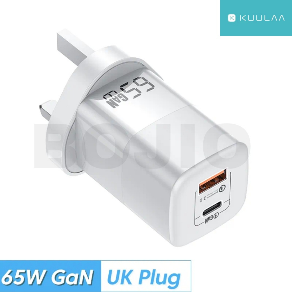 Original Kuulaa GaN 65W Fast Charger Dual Port USB-C USB-A Quickcharge Wall Adapter | Shopee ...