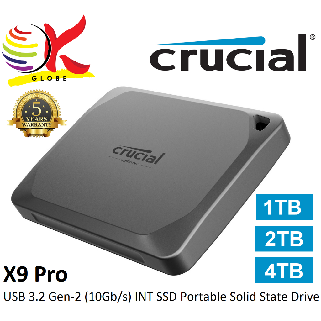 CRUCIAL X9 PRO EXT SSD USB 3.2 GEN-2 (10GB/S) EXTERNAL PORTABLE SOLID ...