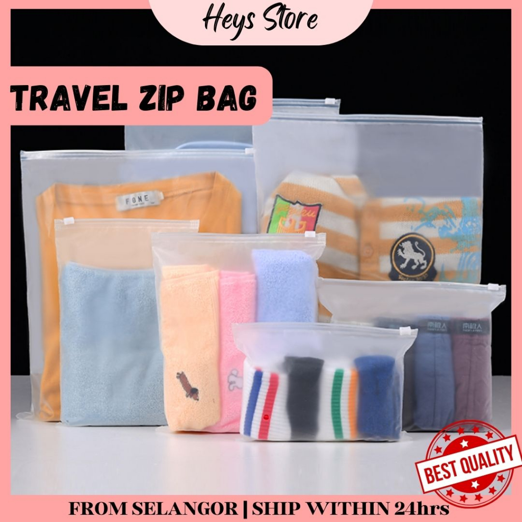 Clothes Zip Lock Plastic Bag Frosted Beg Zip Packaging Bag Travel ...
