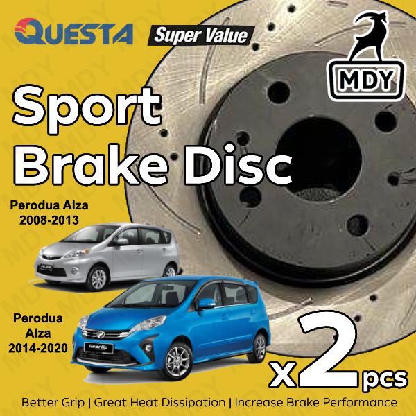 QUESTA Front / Rear Sport Brake Disc Rotor Perodua Alza '08-13 ...