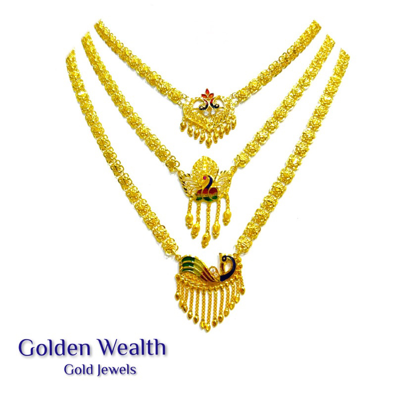 🔥916 Gold India Necklace Rantai Leher Padu Emas Tulen 916 | Shopee Malaysia