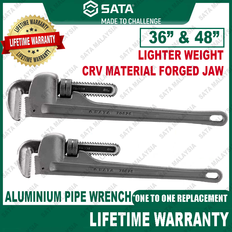 SATA Aluminium Pipe Wrench 36" to 48" Strong Jaw Pipe Wrench Pipe ...