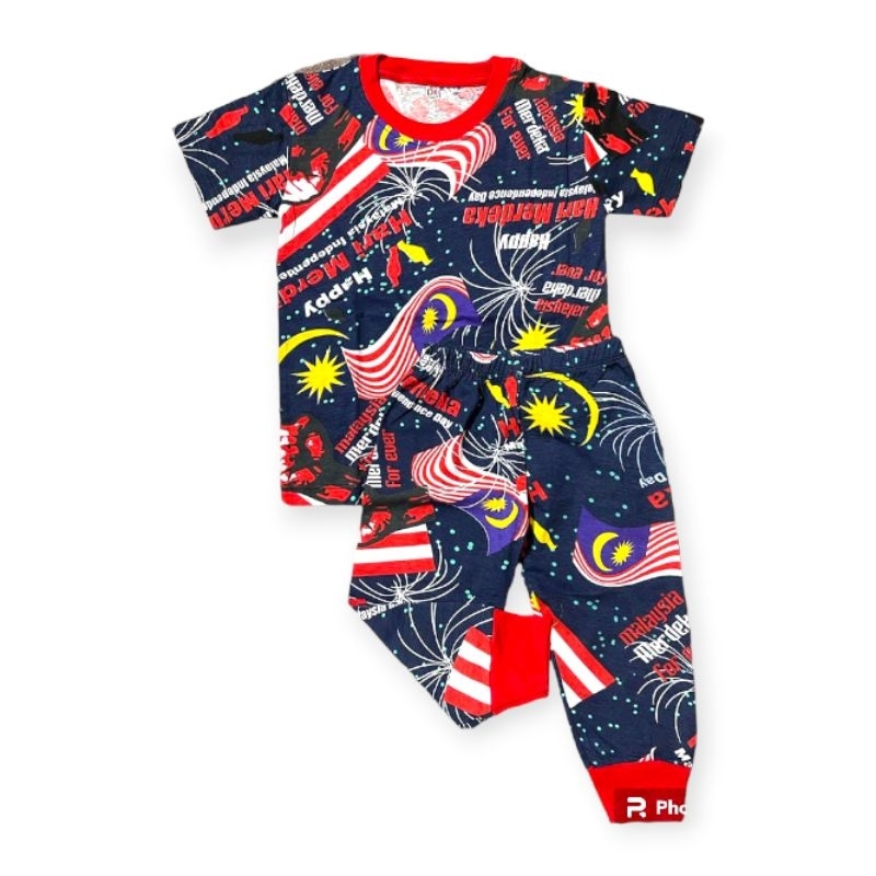 SET PYJAMAS MALAYSIA/MERDEKA BUDAK SEDONDON 12M-12Y COTTON | Shopee ...