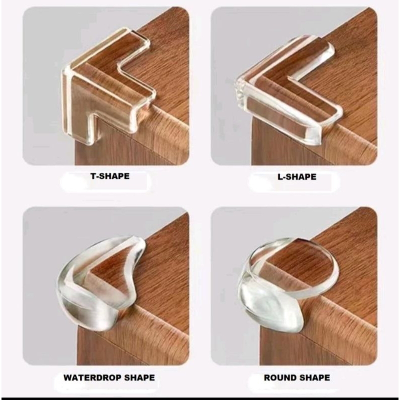 16Pc PVC Corner Transparent Edge Guard Protector Angle Lembut Sudut ...