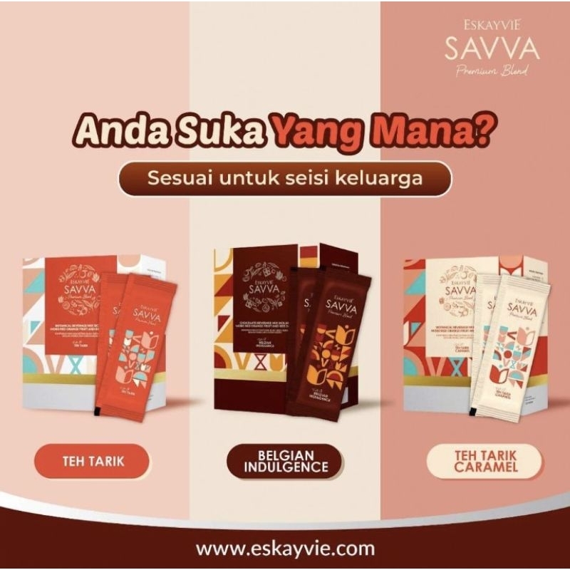 SAVVA ESKAYVIE ( perisa terbaru coklat, teh tarik & karamel) | Shopee Malaysia