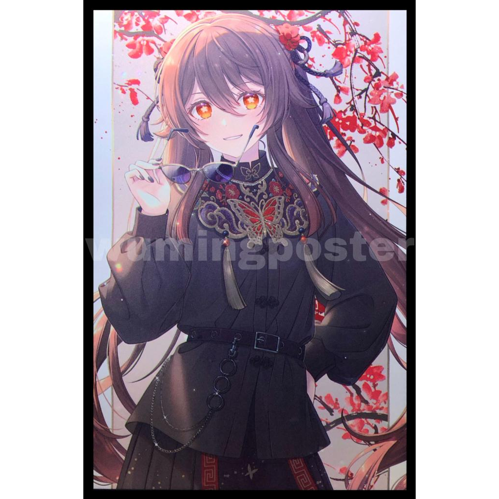 Anime Genshin Impact Hu Tao Poster medium banner framed | Shopee Malaysia