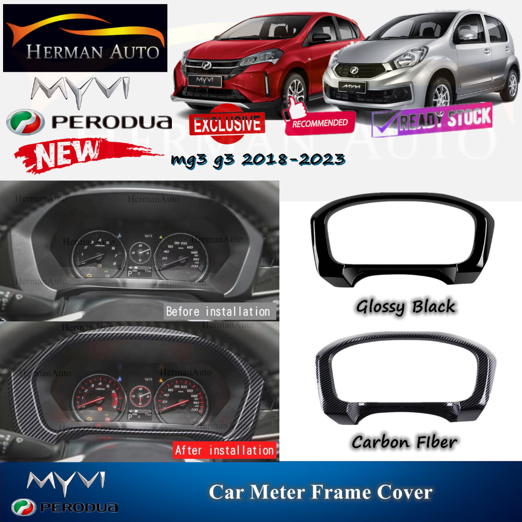 HermanAuto Perodua Myvi mg3 g3 2018-2023 Car Meter Frame Panel Cover ...