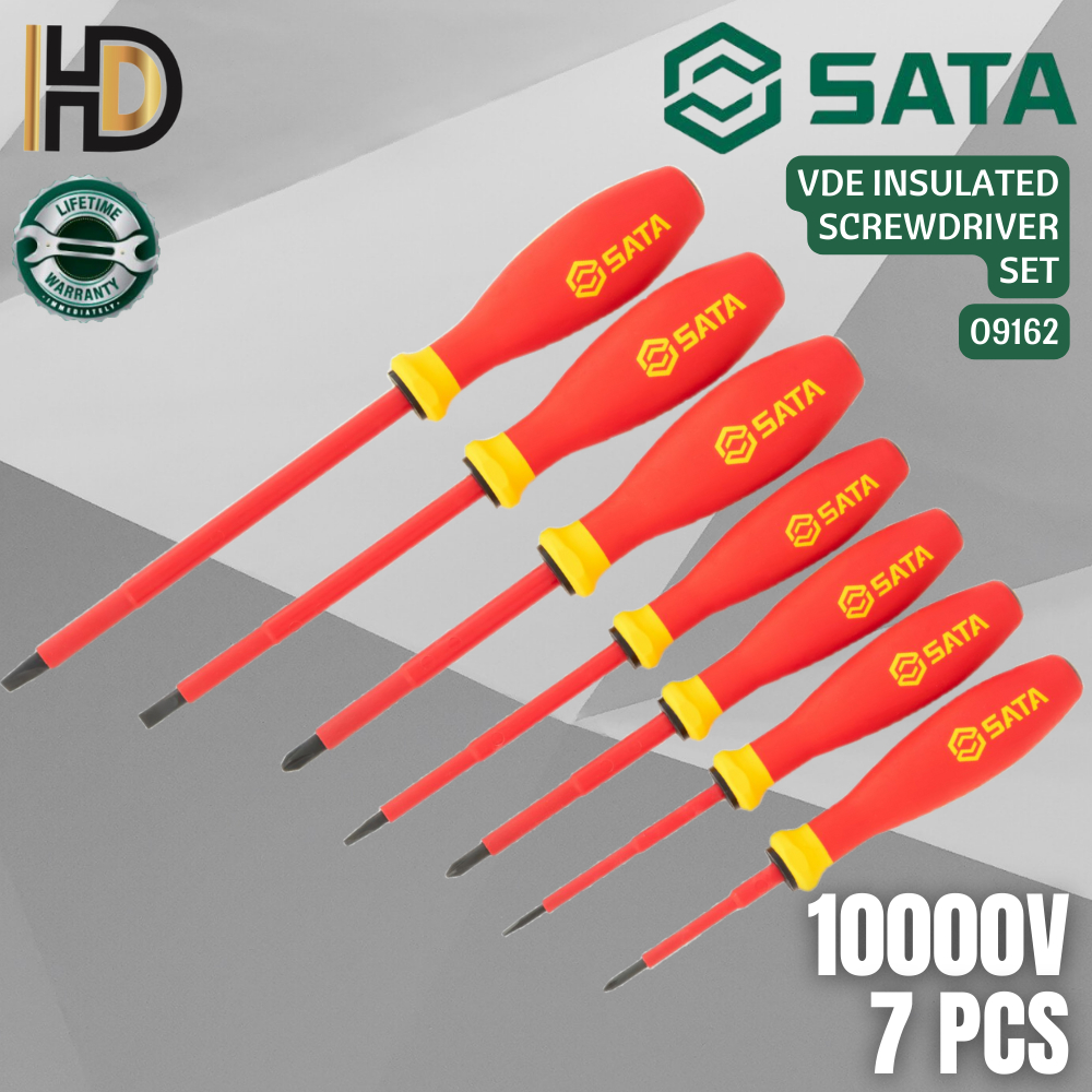 SATA VDE Insulated Screwdriver Set 7 Pcs / 1000V VDE Insulated Screwdriver Set / 09301A | Shopee ...