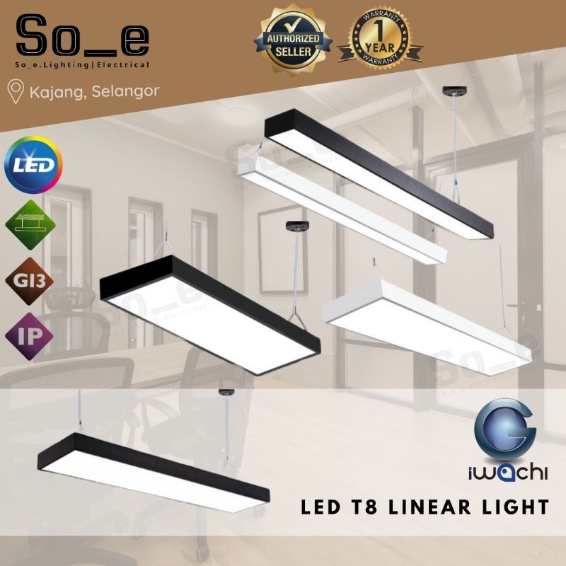 Iwachi Linear Light Casing LED T8 4FT Single/Double/Triple | Shopee ...