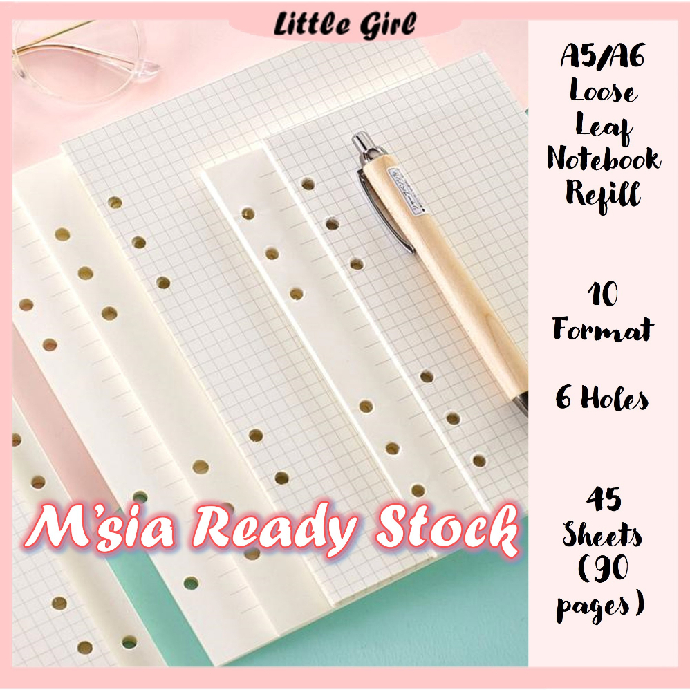 A5 A6 |6-Hole Refill Paper 100gsm | Notebook Filler | To-Do / Planner ...
