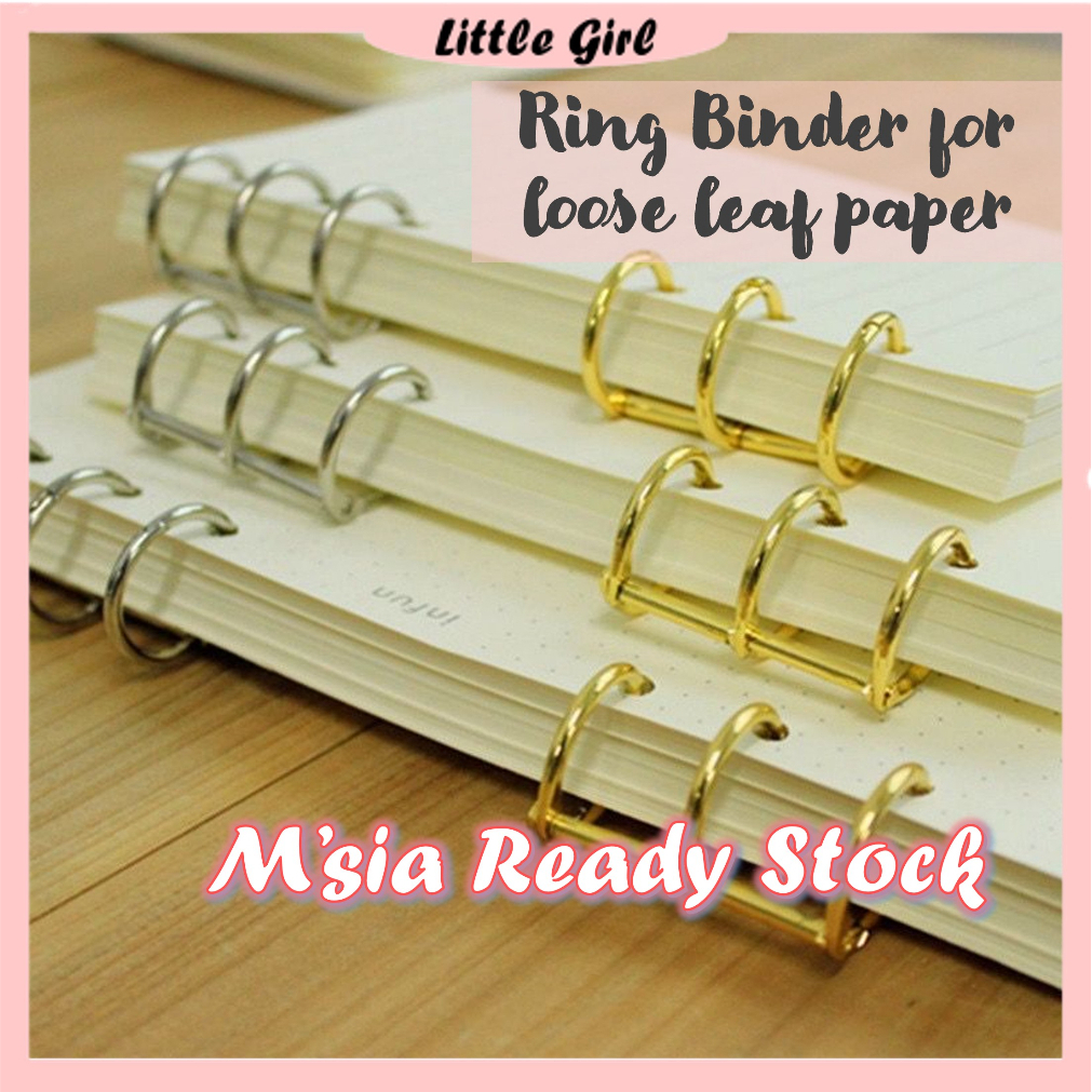 2 PCS │3 Hole Metal Ring Binder│Loose Leaf 3-Circle│DIY Notebook Paper ...