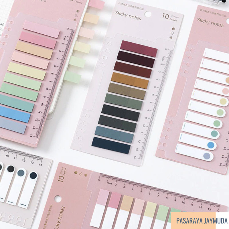 10 Colors Sticky Notes Index Labels Sticker Morandi Vintage Tab Memo ...