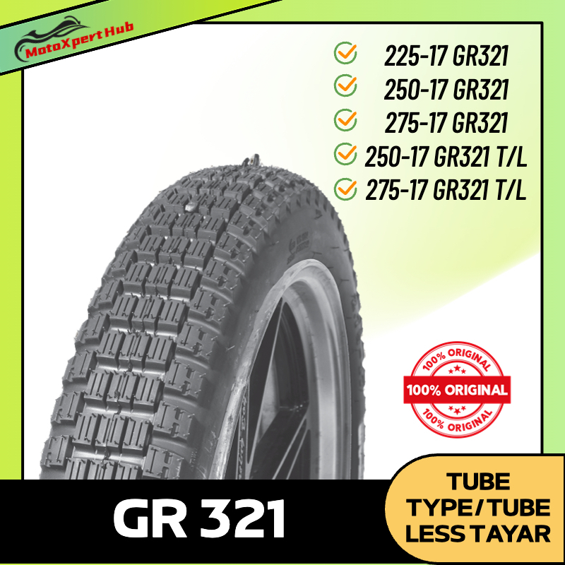GRT Motorcycle Tubeless/Tubetype Tyre GR321 grt Motor Tube Type Tayar ...