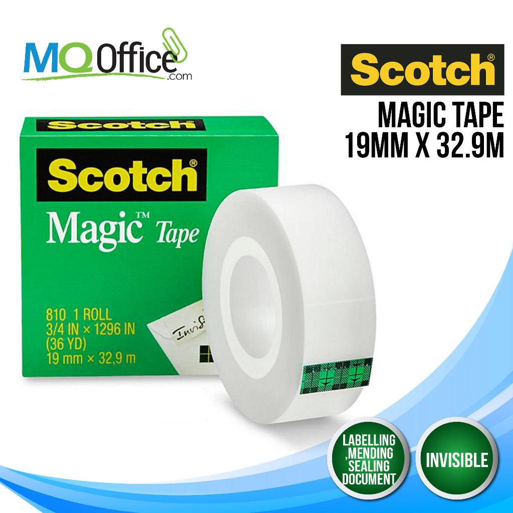3M Scotch Magic 810 Invisible Adhesive Tape 12.7mm x 32.9m / 19mm x 32 ...