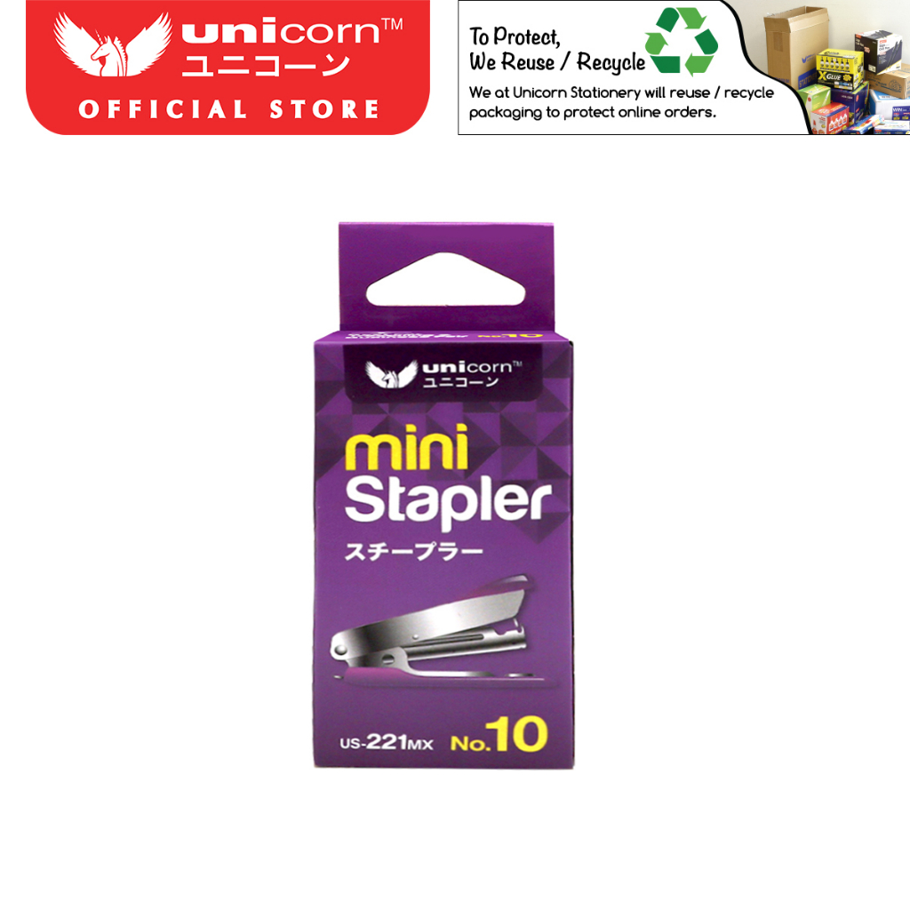 Unicorn Stationery No.10 Mini Stapler US-221IMX | Shopee Malaysia