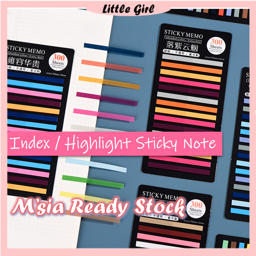 Highlight Sticky Note │300 Sheets │Index Label Sticker │Bookmark ...