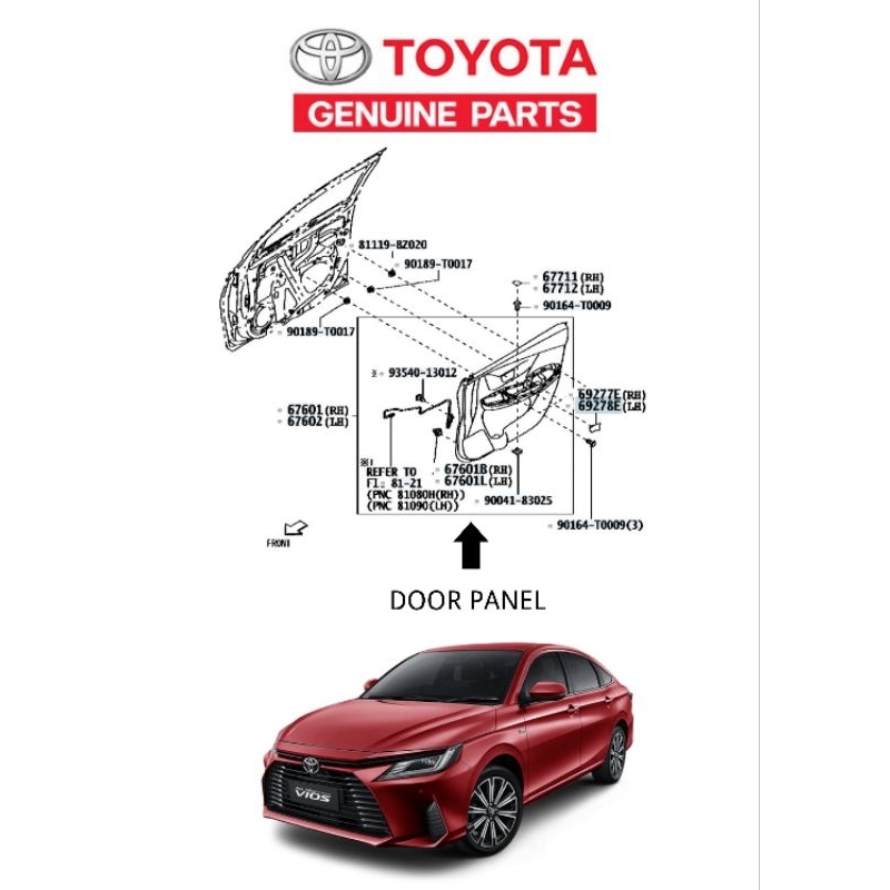 TOYOTA VIOS 2023 YEAR NGC102 DOOR PANEL | Shopee Malaysia
