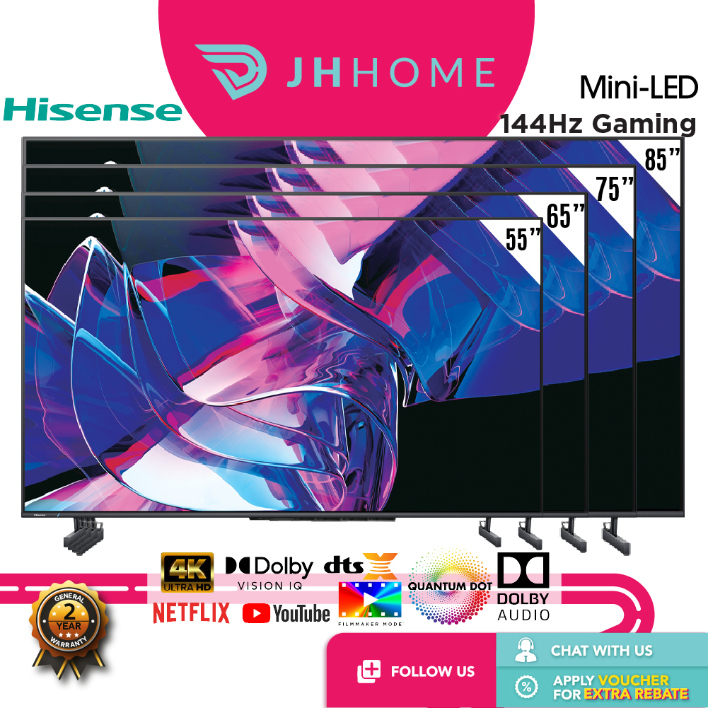 Hisense Mini LED ULED 144Hz 4K Smart TV Dolby Vision IQ Quantum Dot ...