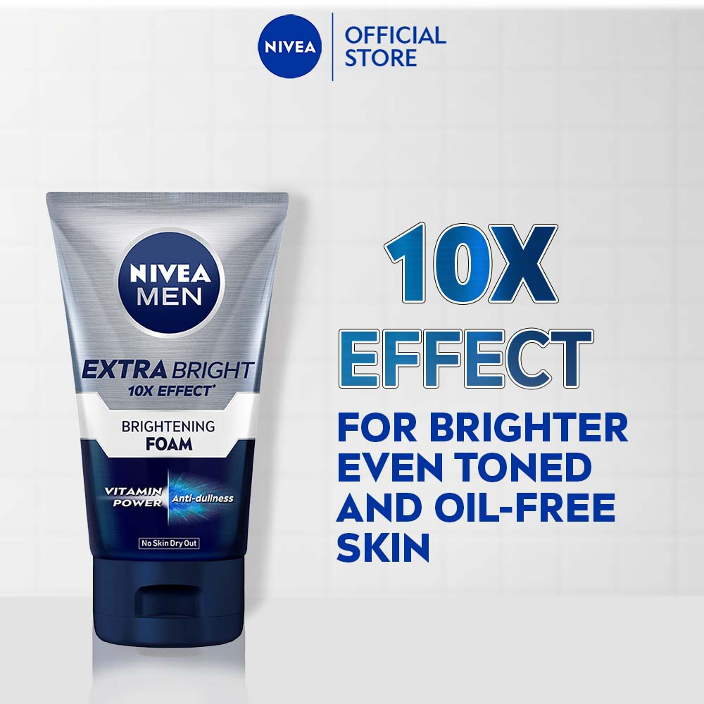 NIVEA MEN Extra Bright 10X Effect Brightening Foam (100g) | Shopee Malaysia