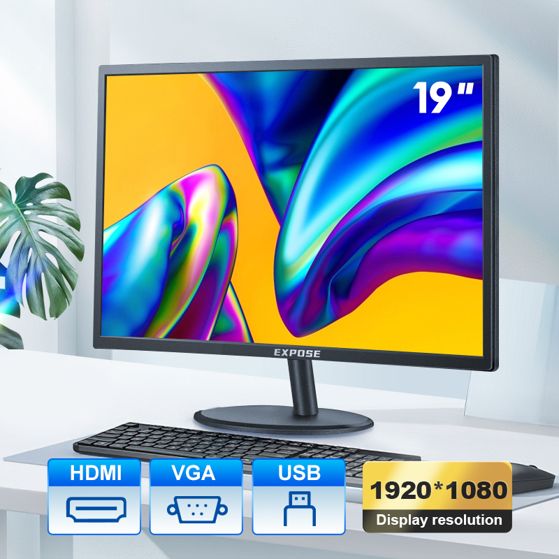 EXPOSE monitor 19 Inch Flat Monitor Gaming 75HZ 24 Inch LED Monitor ...