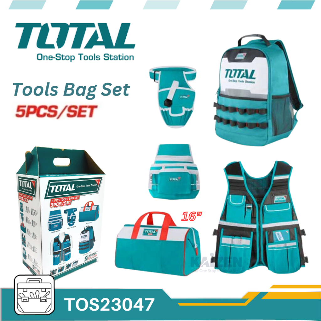TOTAL TOS23047 5 Pcs Tools Bag Set ( TTVT1601 , THBP0201 , THT261625 ...