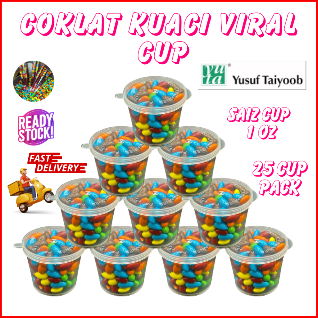 COKLAT KUACI VIRAL ( 25 CUP/1oz ) Sunflower Seed Chocolate Doorgift ...