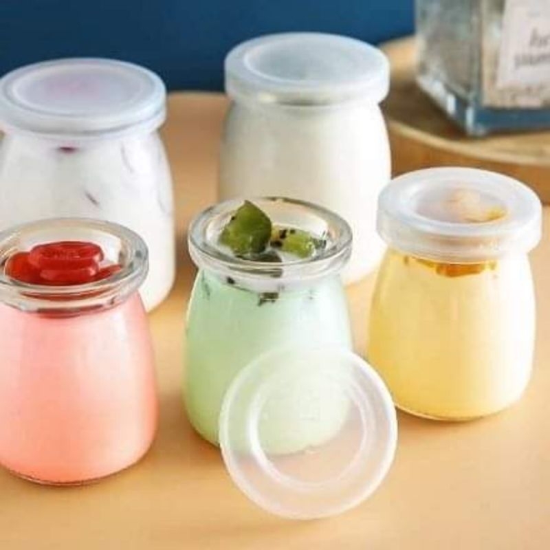 GLASS JAR PUDDING 100-200ML WITH CAP PE PLASTIC | Shopee Malaysia