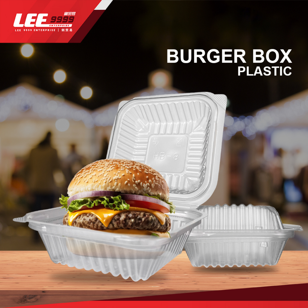 Premium Plastic Burger Box 🍔 [100pcs] | Shopee Malaysia