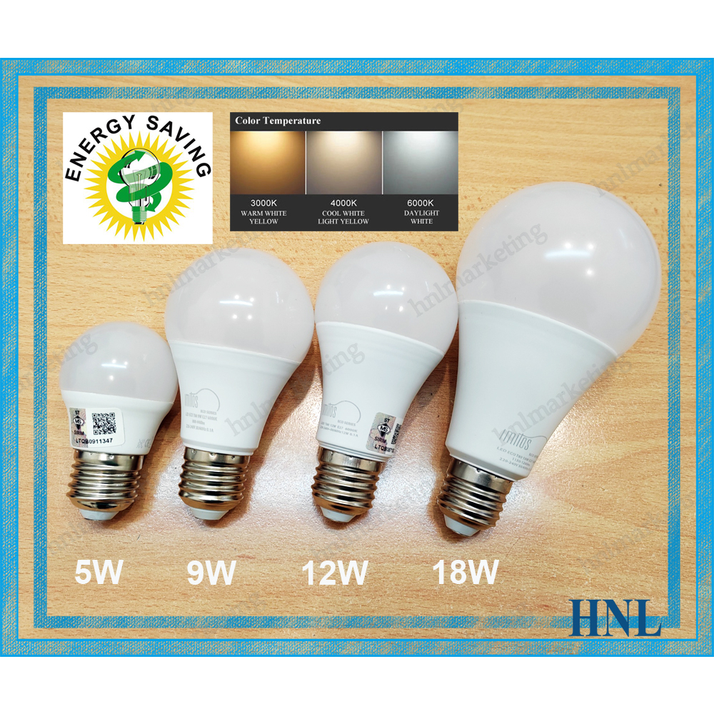 IMITOS LED BULB 5W 9W 12W 18W E27 DAYLIGHT COOLWHITE WARMWHITE | Shopee Malaysia