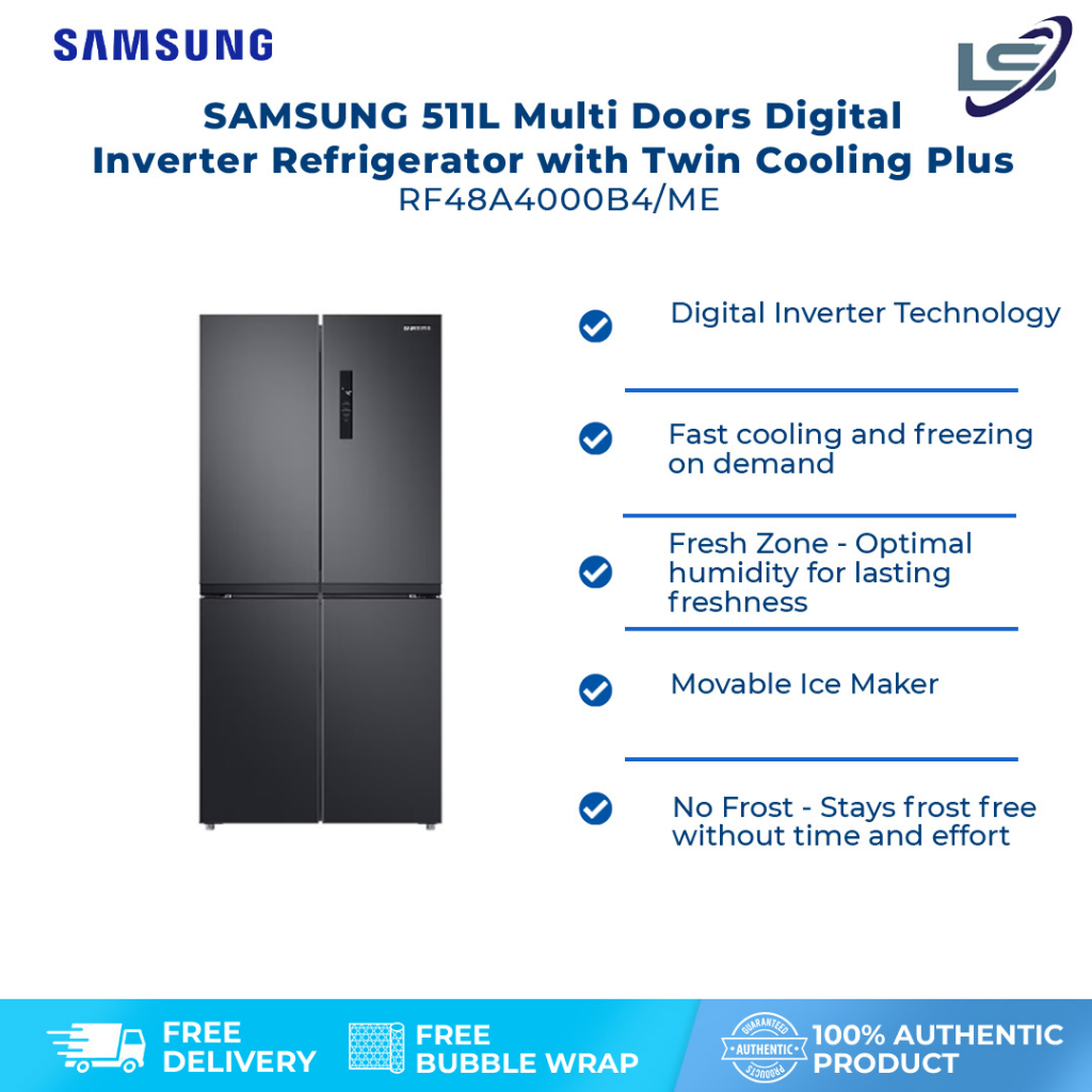 SAMSUNG 511L Multi Doors Digital Inverter Refrigerator with Twin ...