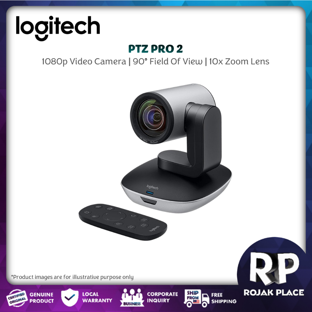 Logitech PTZ Pro 2 Video Conference Camera Pan Tilt Zoom Full HD 1080p ...