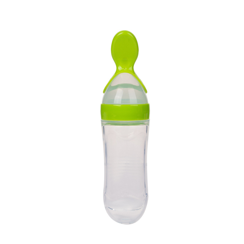 【ReadyStock】Silicone Baby Food Squeeze Feeder With Spoon Cover Easy ...
