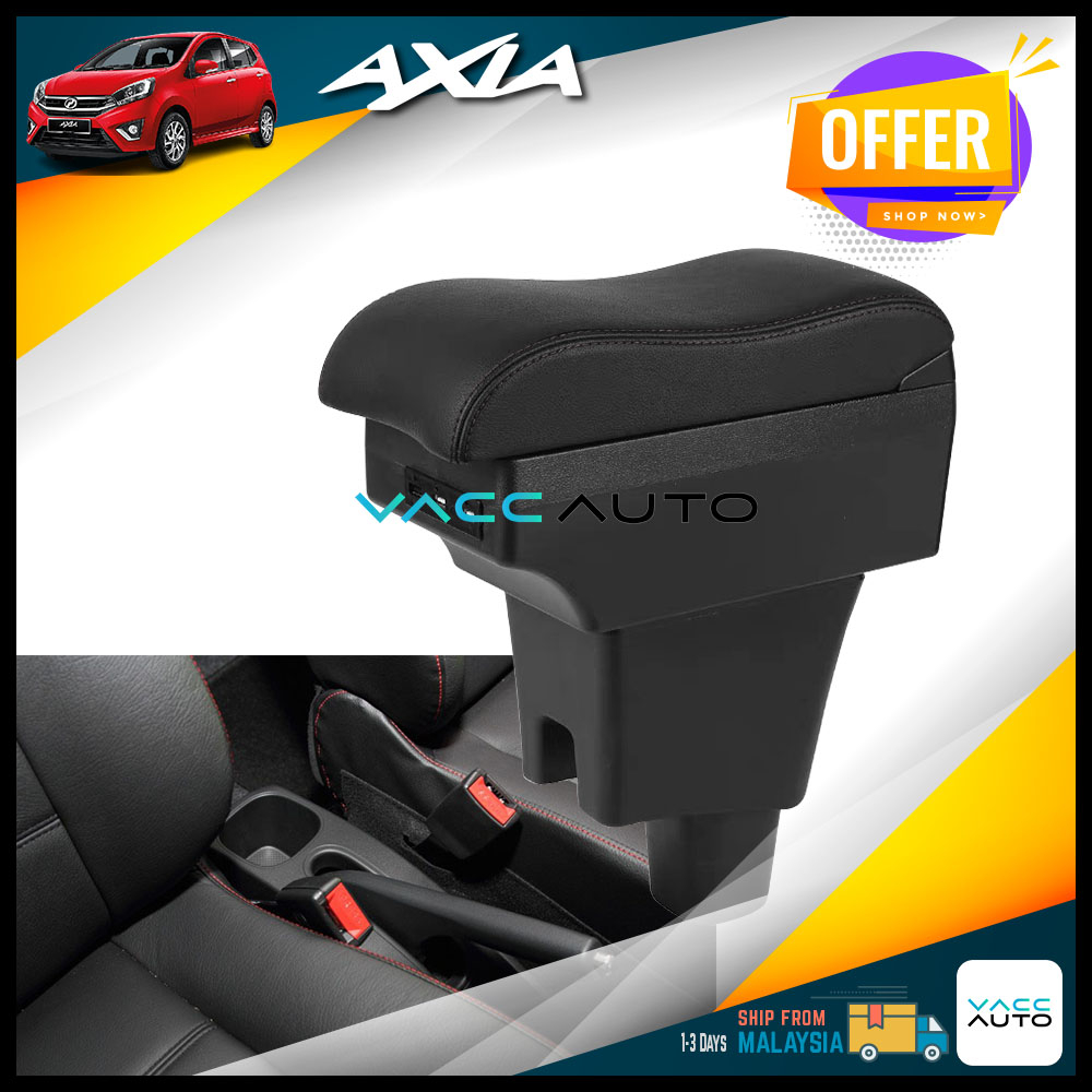 Perodua Axia B200 Comfort Adjustable Arm Rest 7 USB Charging Port Cup ...
