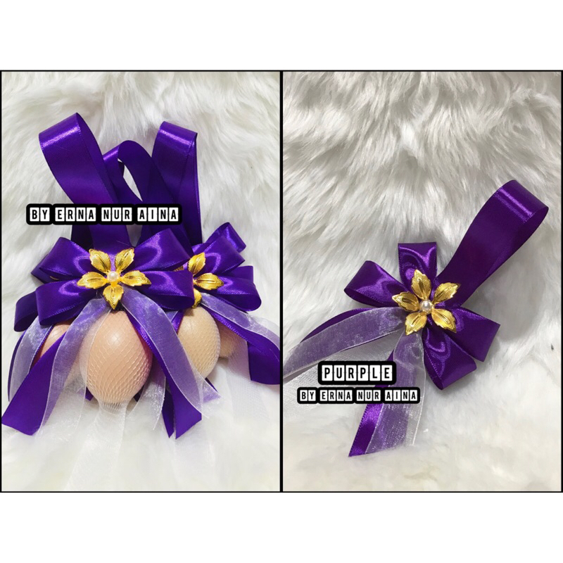 New design-( Purple ) Bunga telur gantung ribbon metal flower murah ...