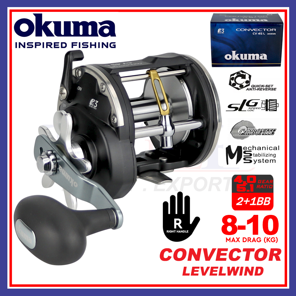 Okuma Convector 8kg-10kg Maxdrag Drum Overhead Trolling Fishing Reel ...