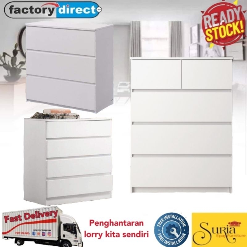 Suria ~ Drawer Chest 3 Drawer / 4 Drawer / 5 Drawer | Shopee Malaysia