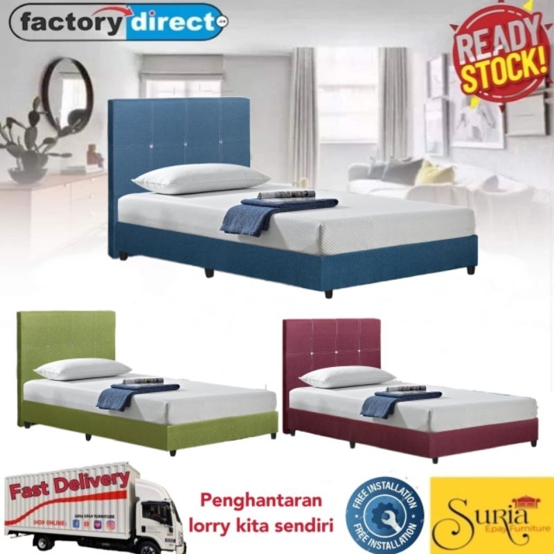 Suria - Fabric Frame Bed / Single Bed / Katil Single Bed / Single Bed ...