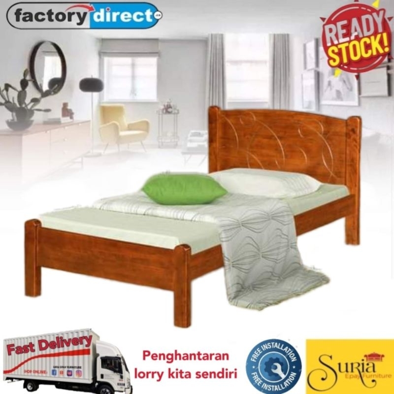 Suria Wooden Single Size Bedframe / Katil Single / Katil Single Kayu ...