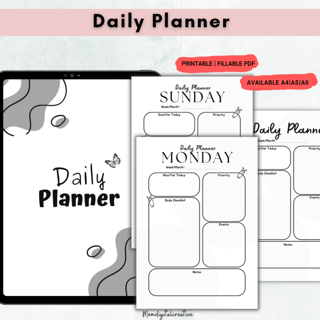 [PDF]Daily Planner Printable Version 2, Day Planner, Daily Schedule ...