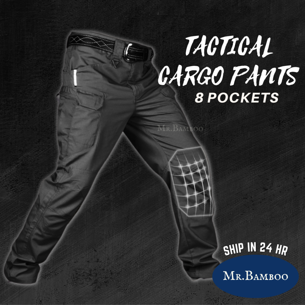 🇲🇾 MR.BAMBOO Men Tactical Army Pant IX7 Military Trousers Multi Pocket ...