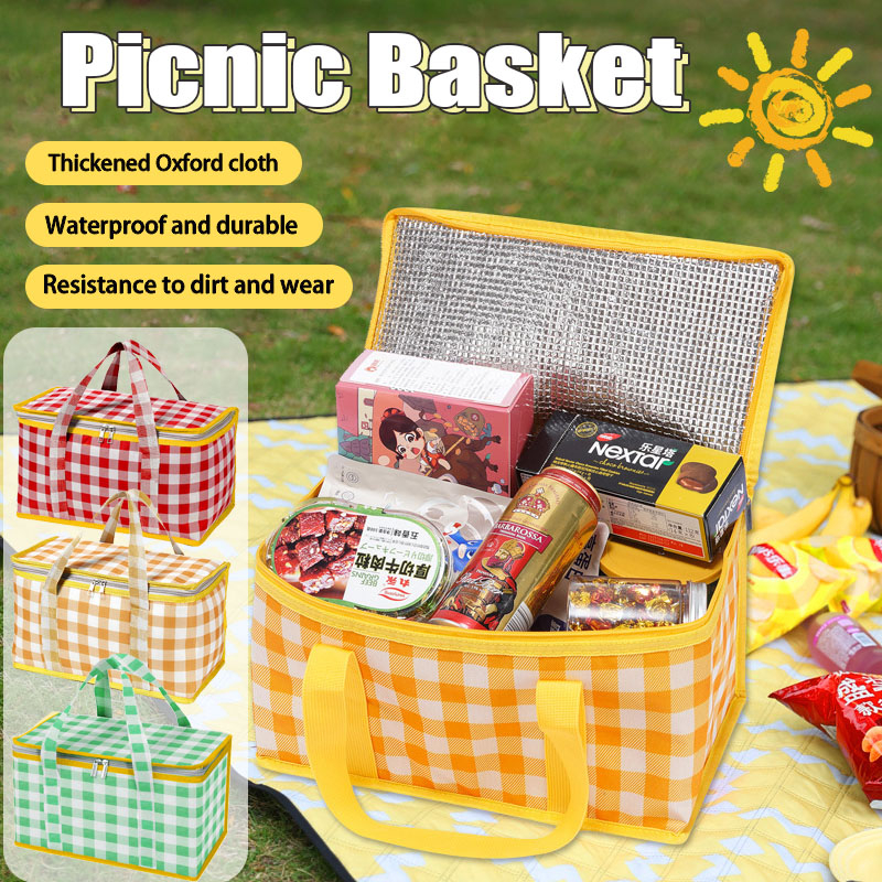 Picnic Basket Foldable Picnic Mat outdoor Blanket picnic bag Camping ...
