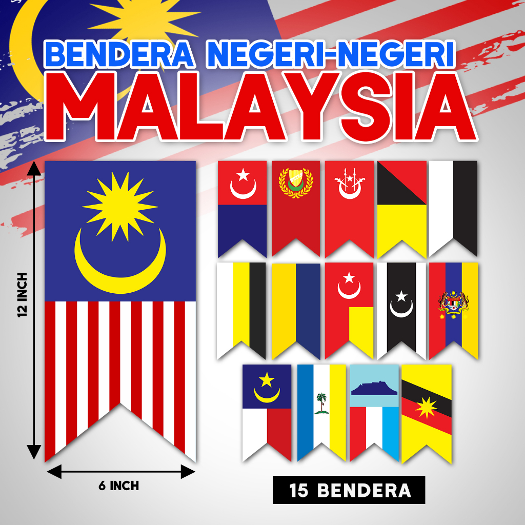 Flash Sale! Bendera Hiasan Merdeka Negeri Malaysia Flag Runcing - Tekad ...