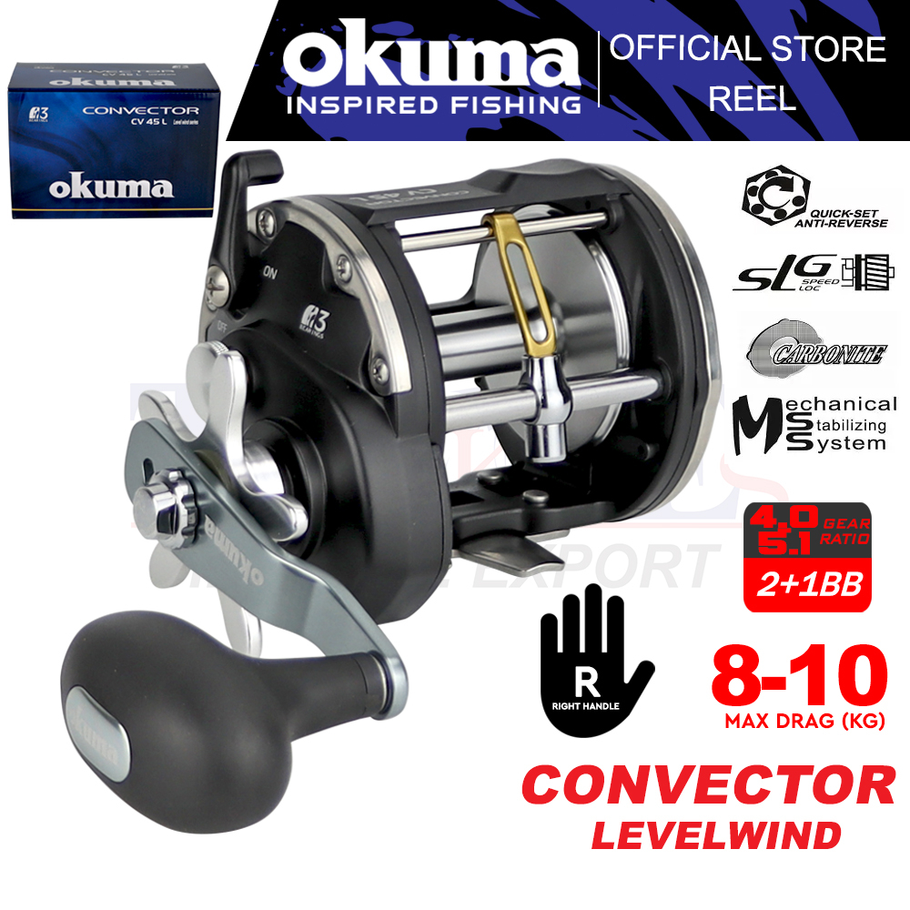 Okuma Convector 20L-55LL Drum Overhead Trolling Fishing Reel (Right ...