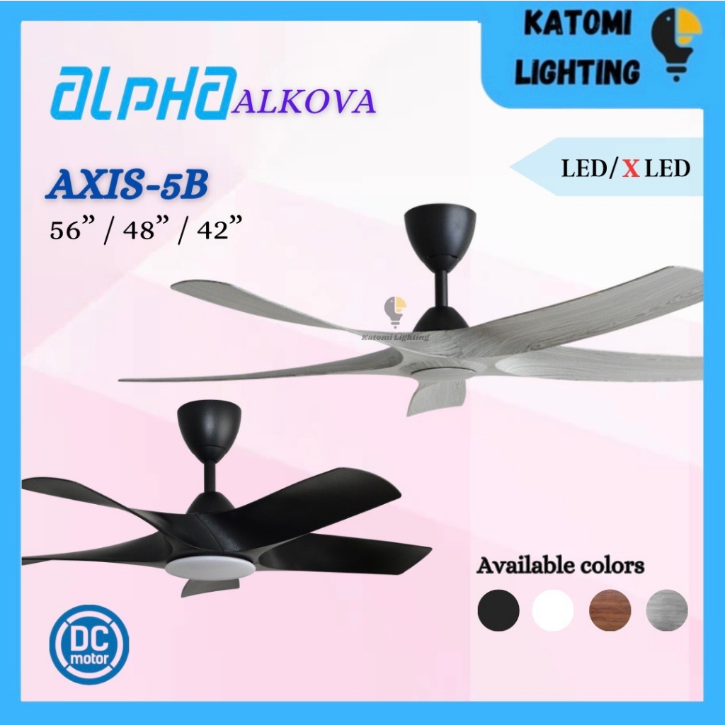 ALPHA Alkova Axis LED Ceiling Fan 42' 48' 56' DC Motor 5 blade with ...
