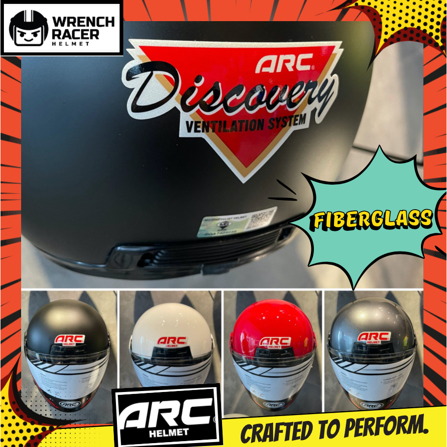 Helmet ARC Discovery - Matte Black / Red / White / Grey / Black ...
