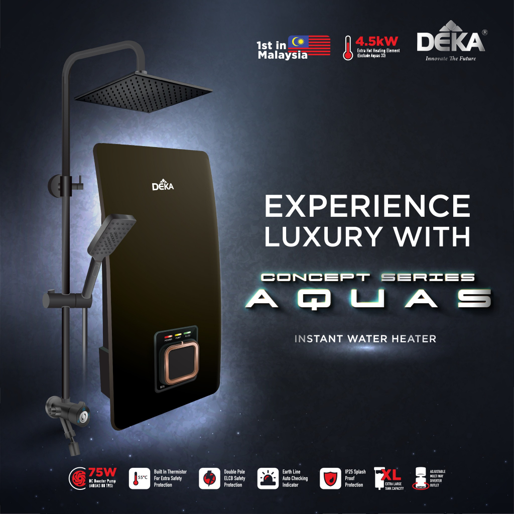 Deka Rain Shower Water Heater with DC Turbo Pump | Shopee Malaysia