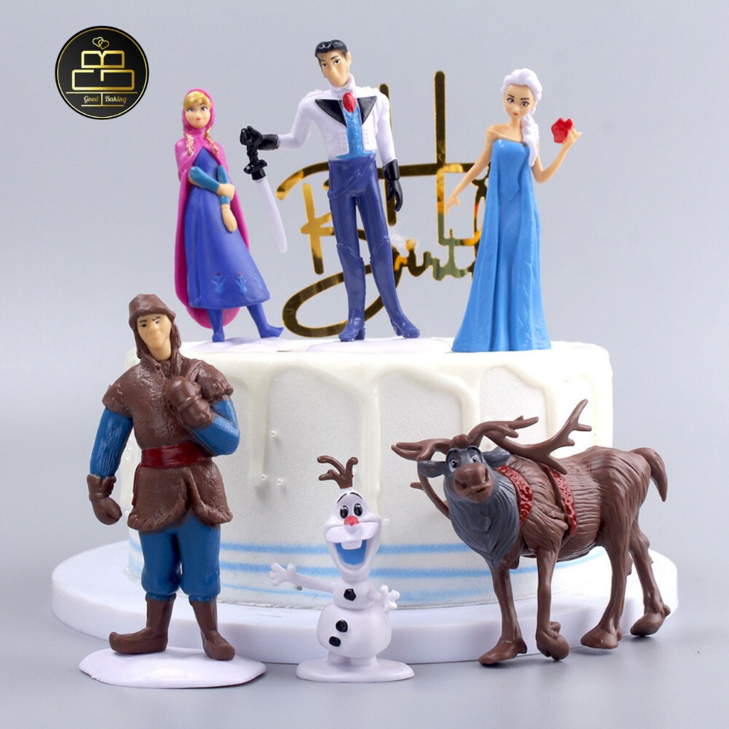 6 IN 1 SET Frozen Elsa Cake Decoration / Princess Disney Girl Cake ...