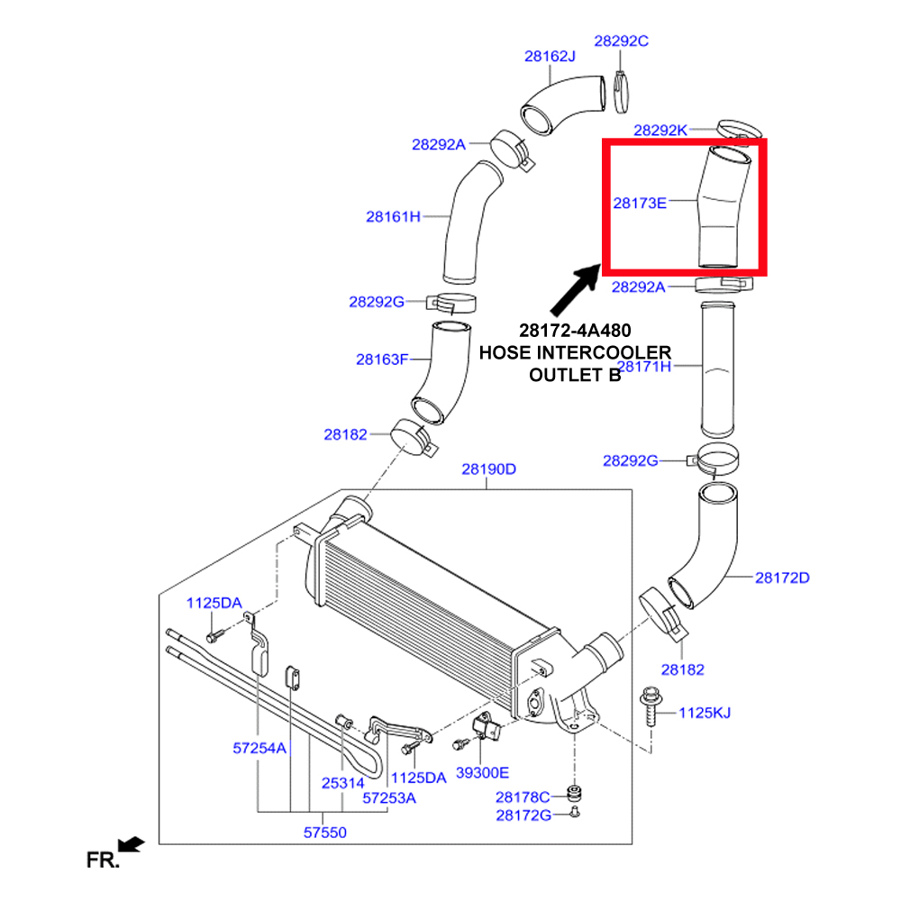 Hyundai Grand Starex A1 Genuine Hyundai Mobis Intercooler Hose Inlet ...