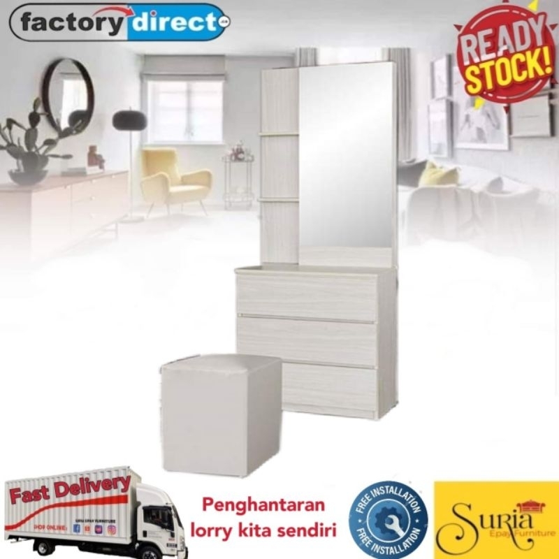 Dressing Table & Stool / Meja Solek & bangku / Meja Make-up | Shopee ...